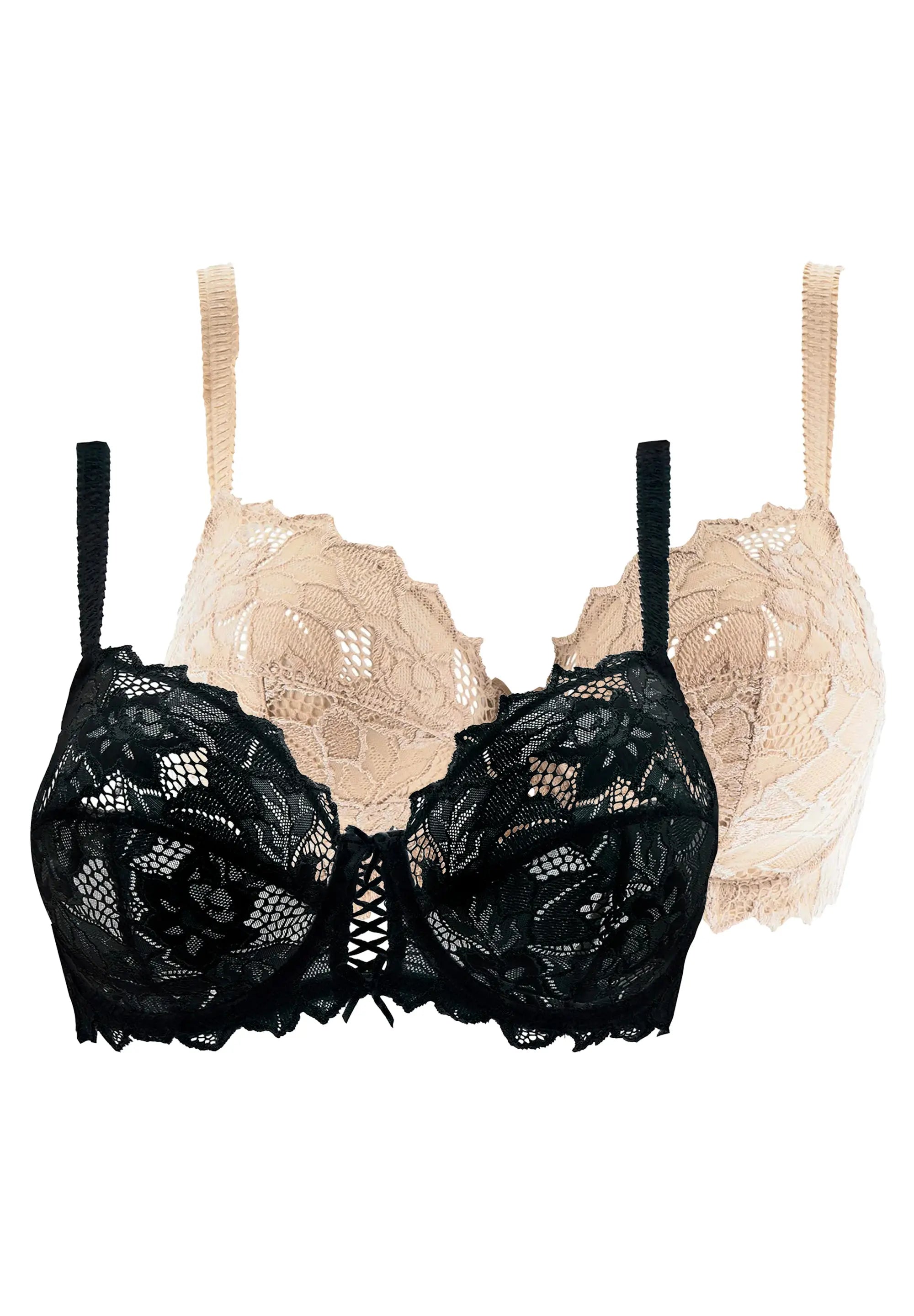 Lot de 2 soutiens-gorge Arum Noir et Skin - Lingerie Grande Taille